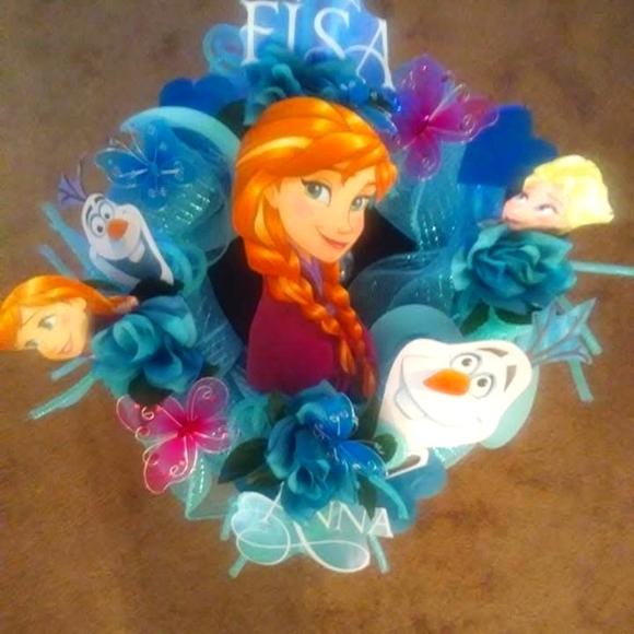 Other | Frozen Themed Wreath With Characters | Poshmark